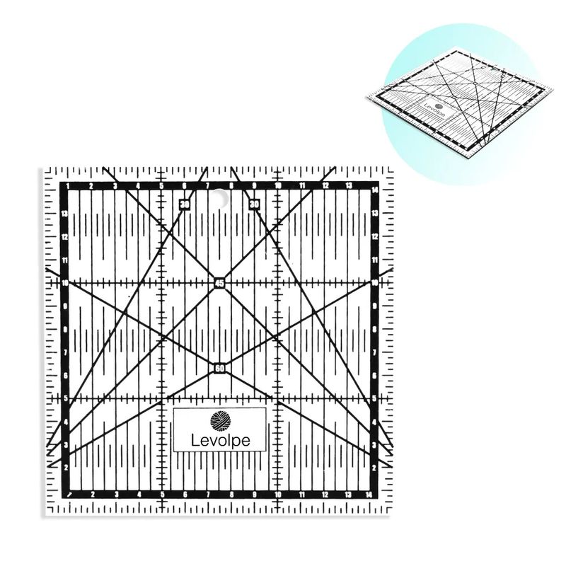 Régua De Corte Ângulos Para Patchwork Scrapbook 15X15cm Acrílico