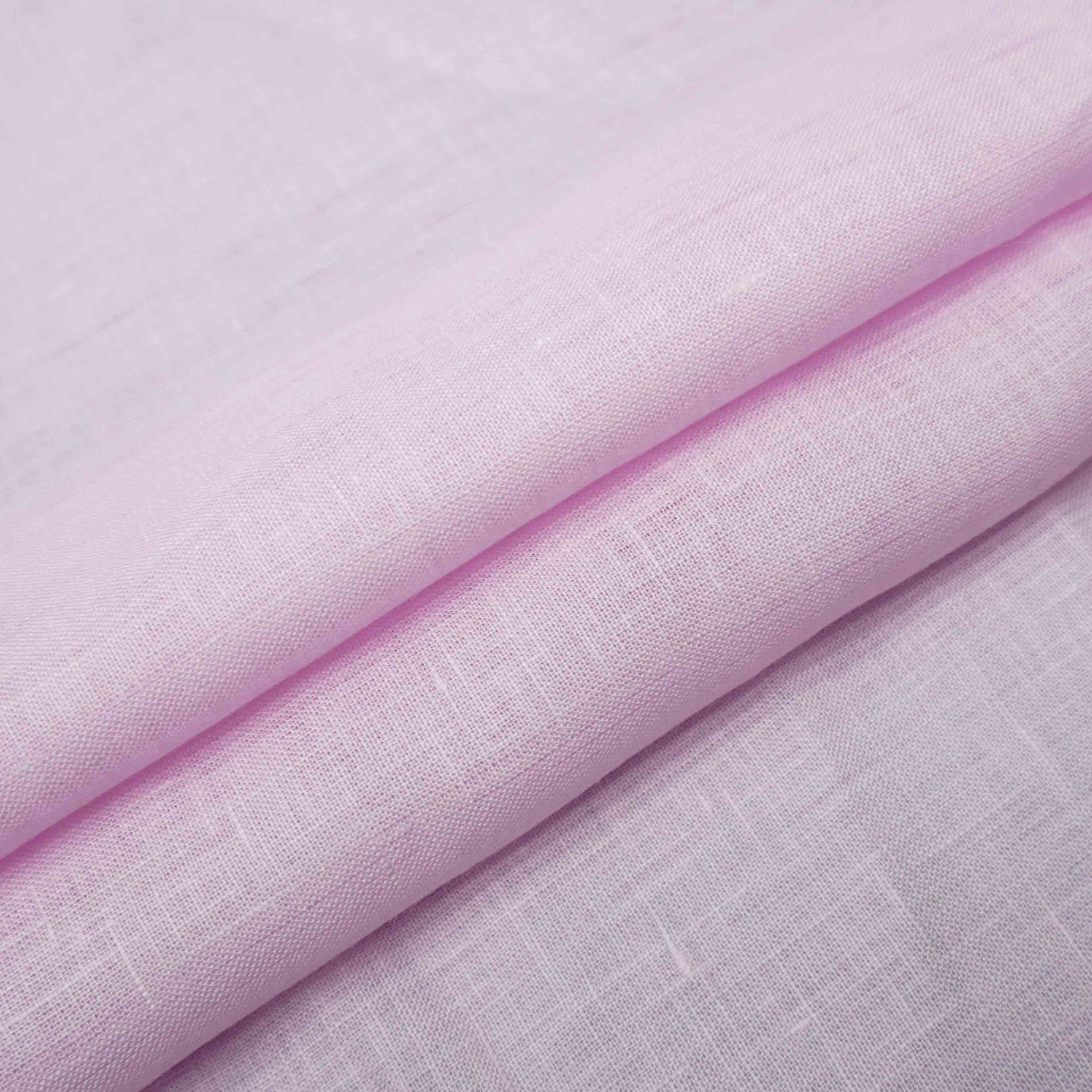 Tecido cambraia de linho puro rosa bebê