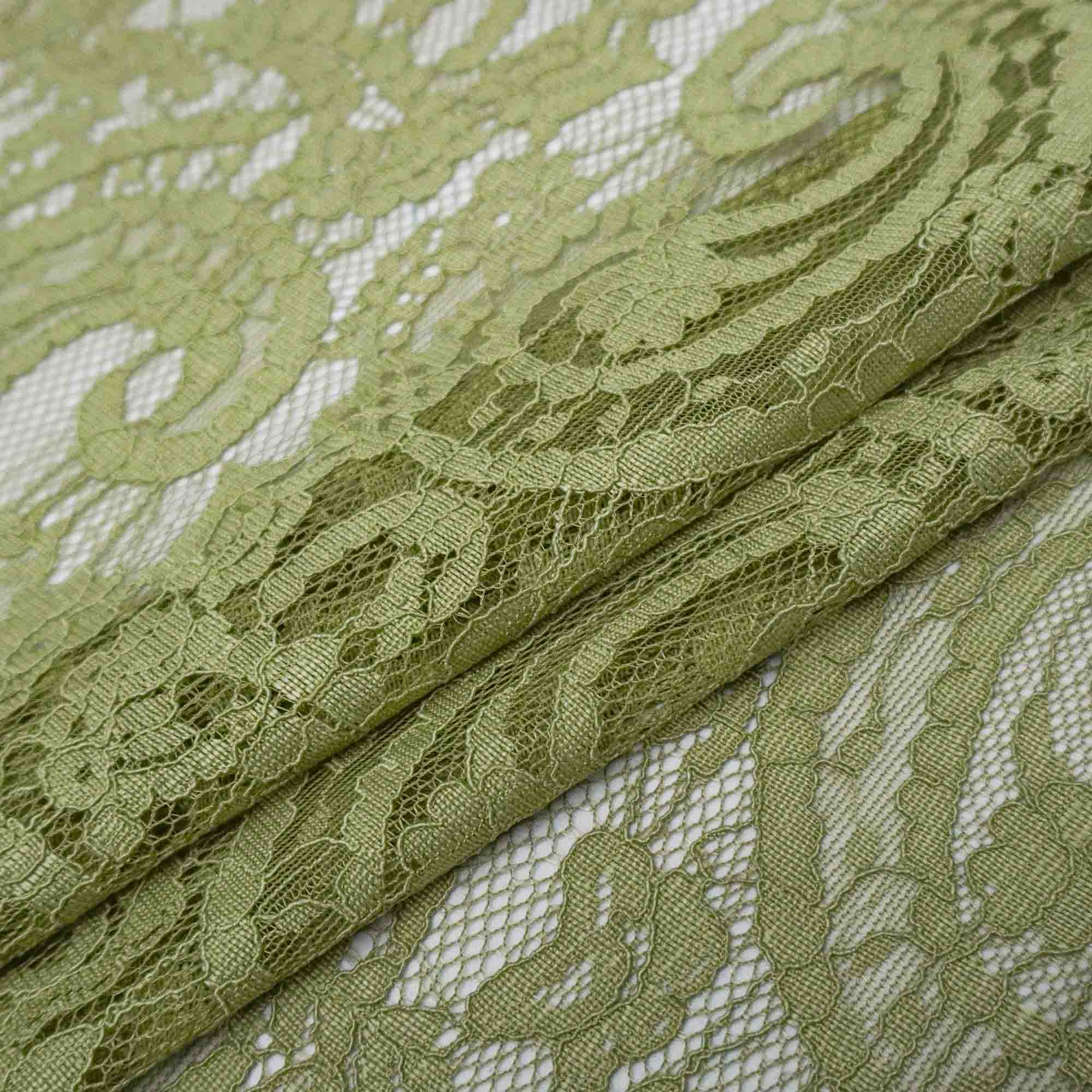 Tecido renda cordonê verde oliva